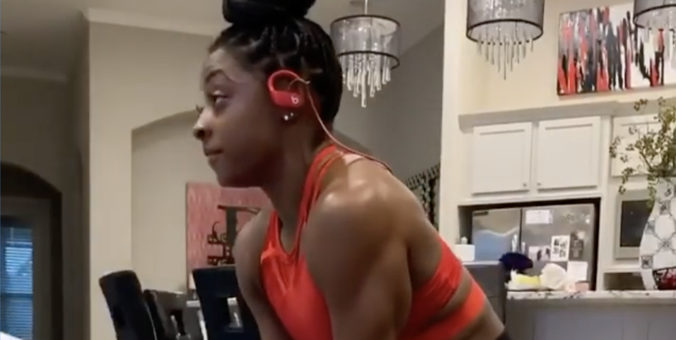Simone Biles Shows Off Serious Core Strength in Clip of Her At-Home ...