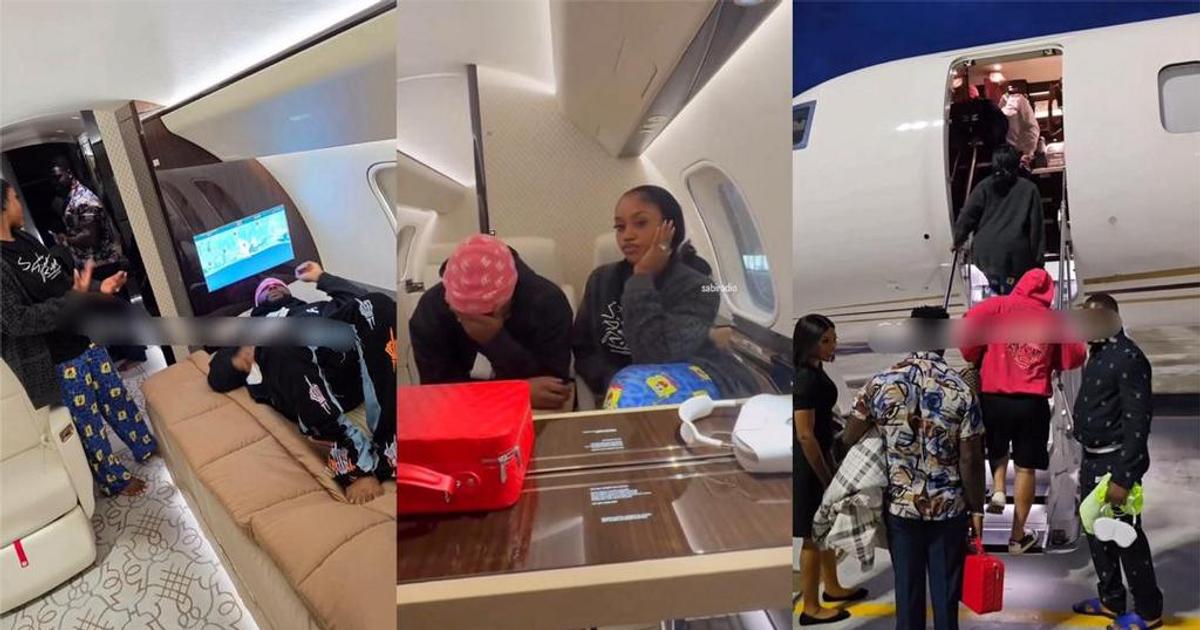 Davido and Chioma jet off in new $75m private jet after lavish wedding ...