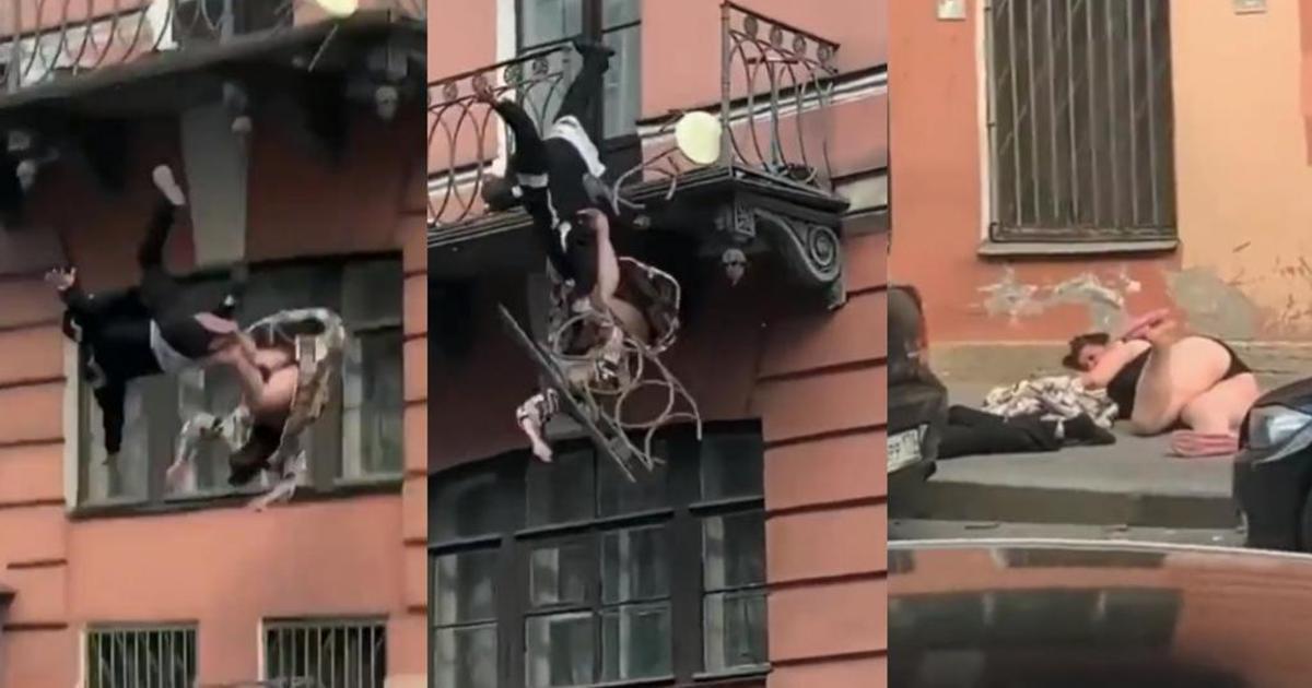 Couple arguing on storey building’s balcony falls off, lands on hard ...