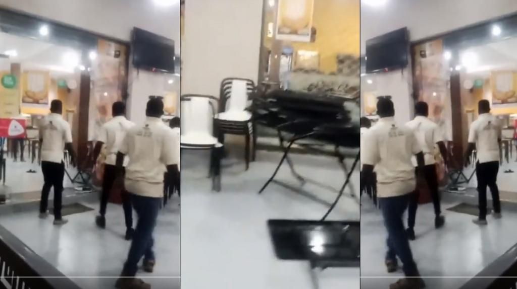 Quick Credit staff storm Accra restaurant, fight workers, lock it up over loan [video] | Pulse Ghana