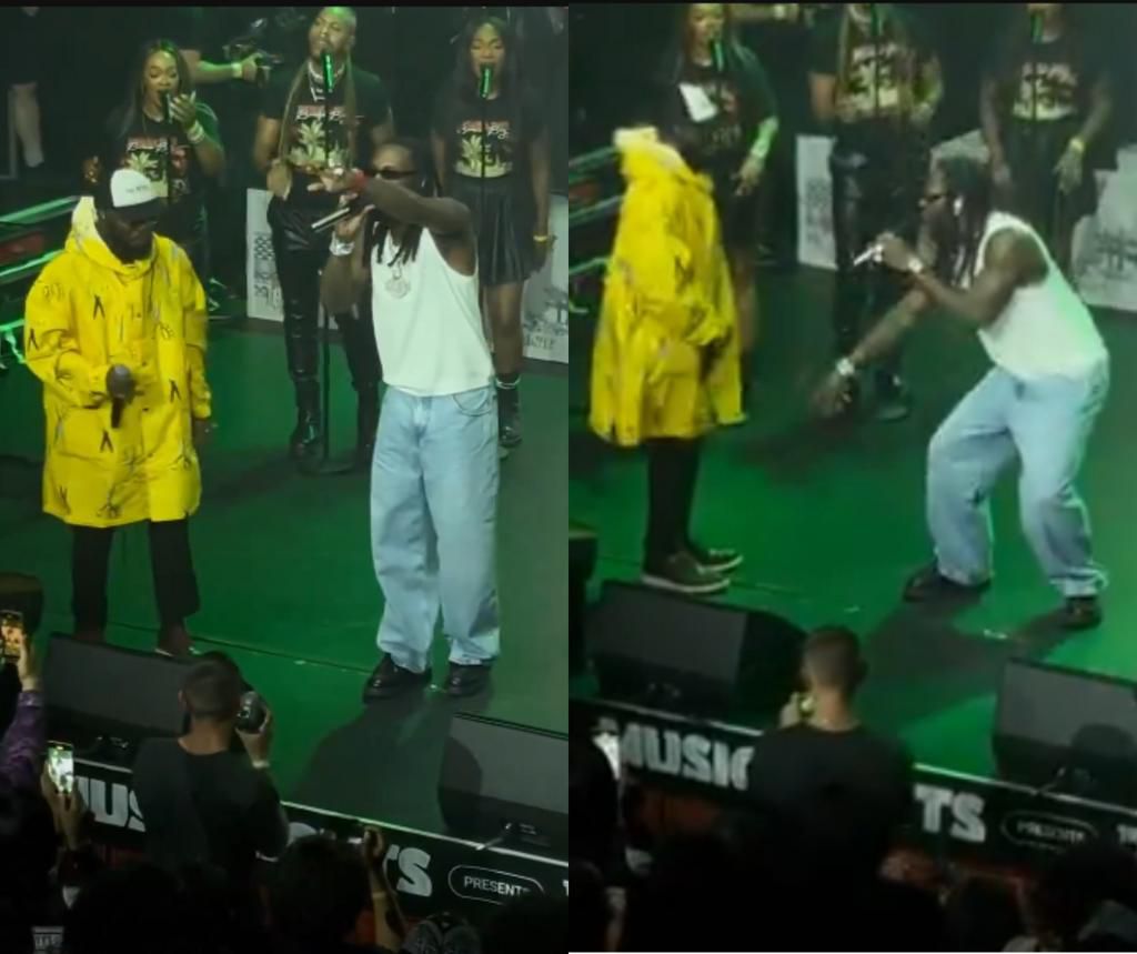 Burna Boy brings M.anifest on stage for live performance at his London ...