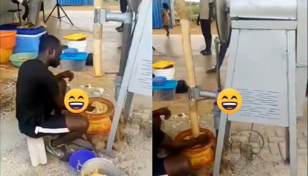 Ghanaians react as newly invented fufu pounding machine may make people ...