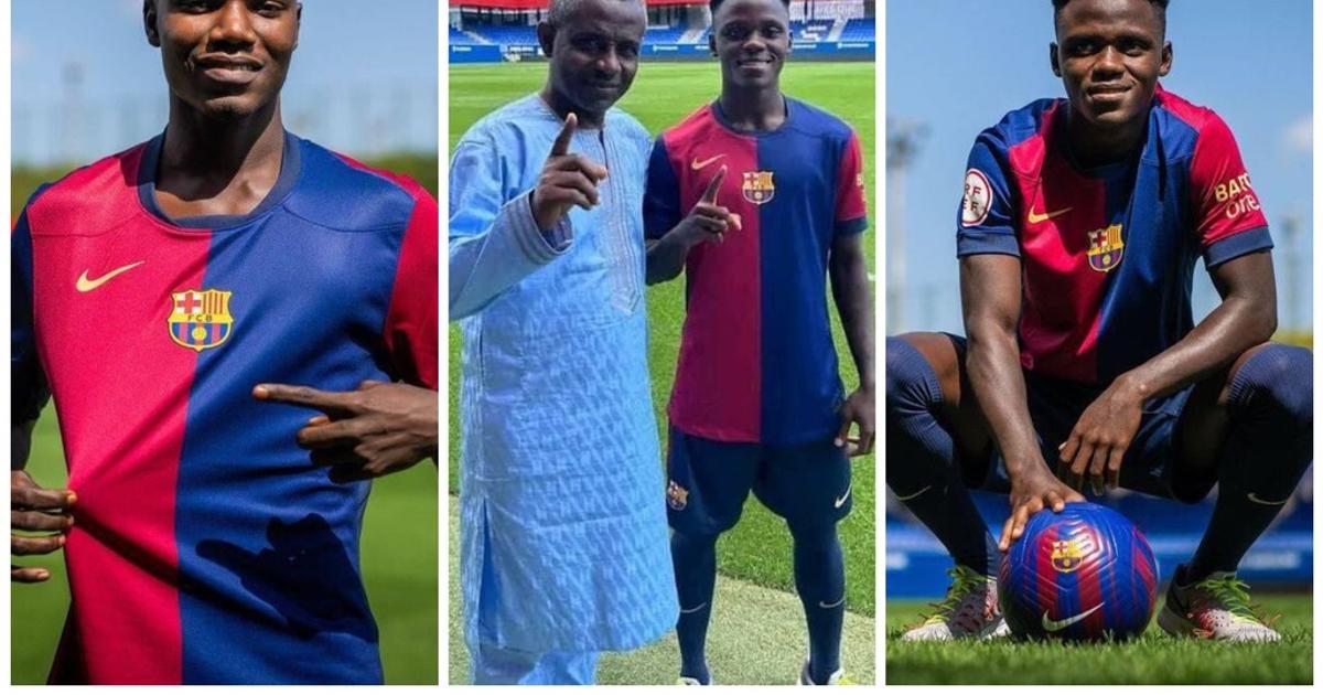 Photos: Barcelona unveil Ghanaian youngsters David Oduro and Abdul Aziz ...