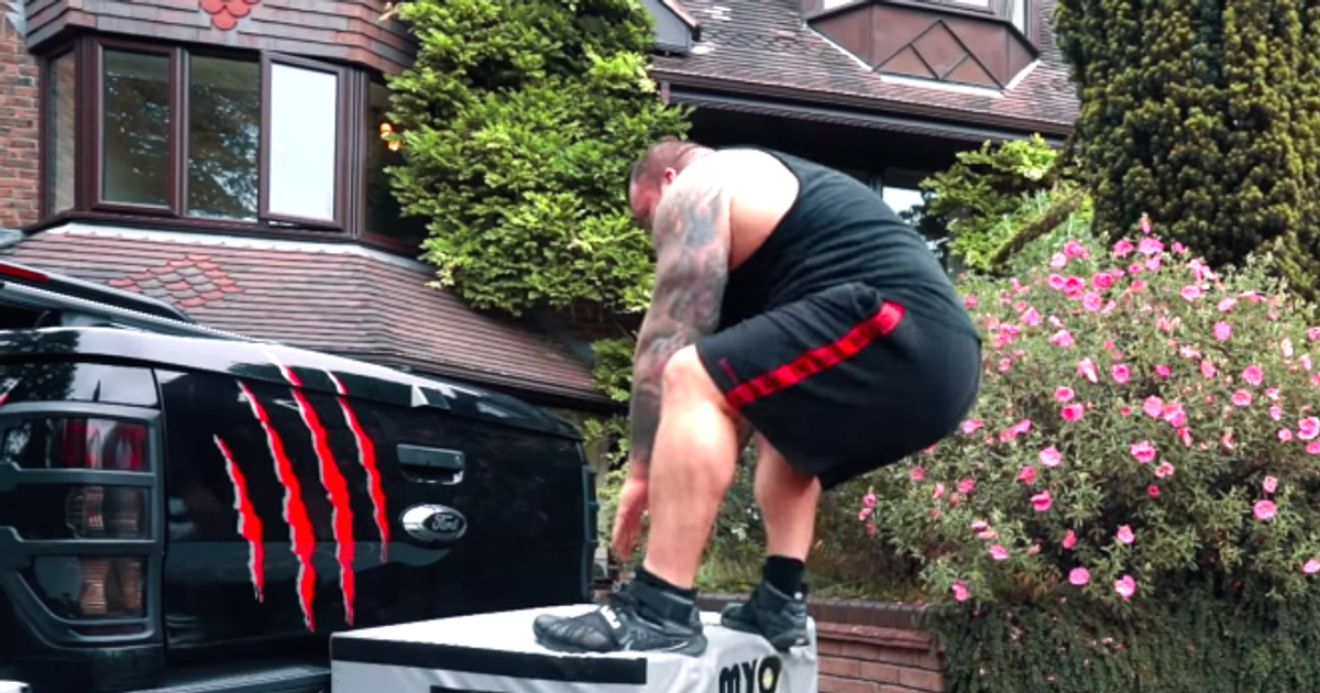 Watch 360-Pound Strongman Eddie Hall Do Box Jumps on His Leg Day ...