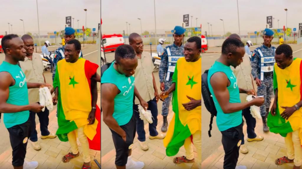 Watch Sadio Mane gift crying Senegalese fan money [Video] | Pulse Nigeria
