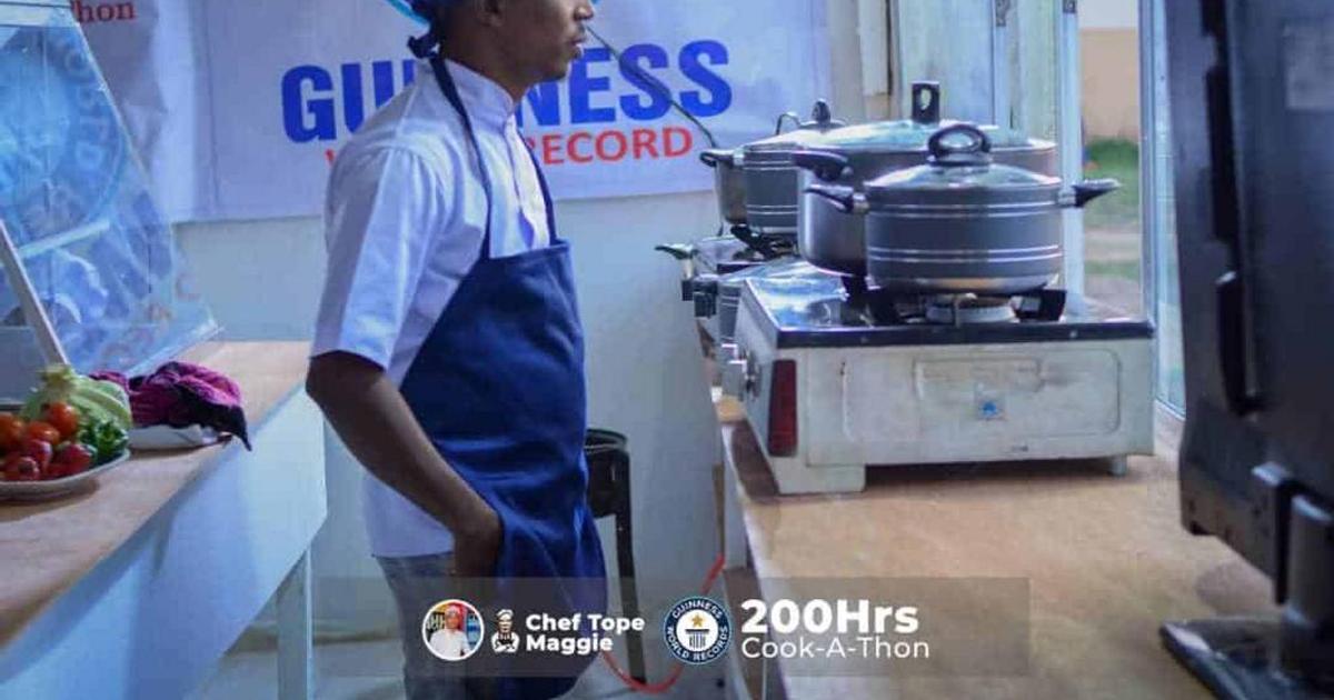 Nigerian chef Tope Maggie hits 135-hour cooking milestone | Pulse Nigeria