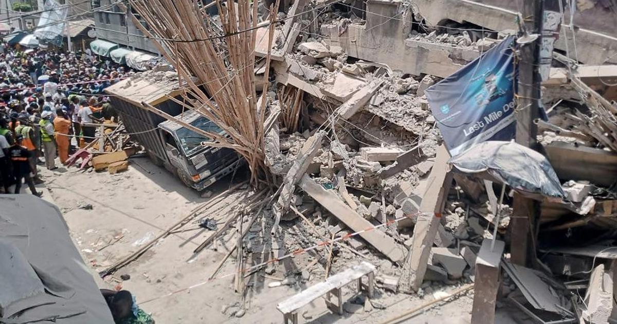 Many trapped as 4-storey building near Oba of Lagos' palace collapses ...