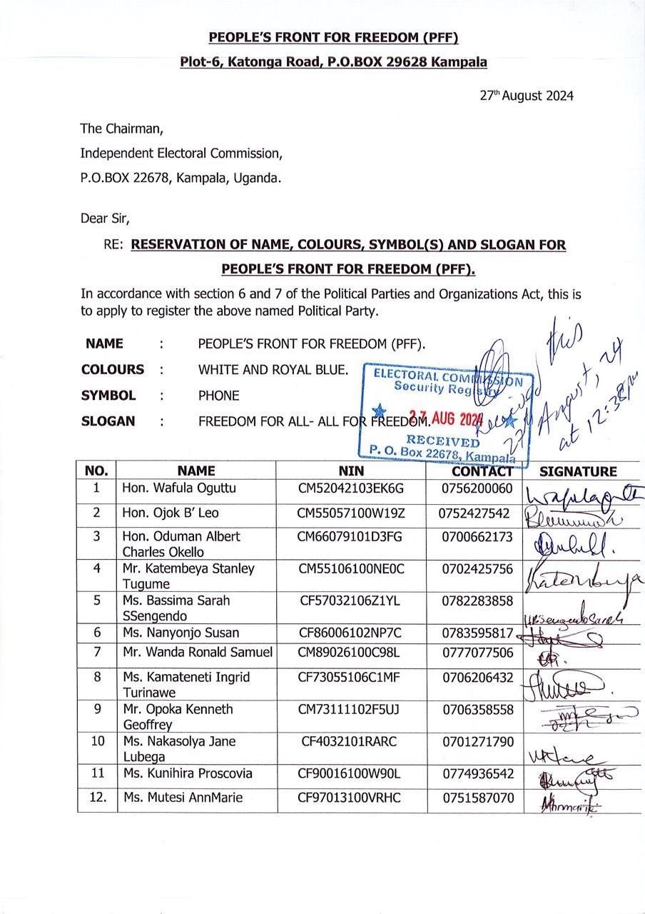 Besigye’s Katonga faction files paperwork for new party ‘PFF’ | Pulse ...