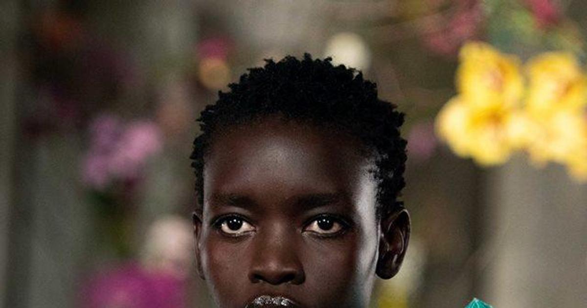Ugandan model Ayak Veronica, 18, walks the runway during Valentino ...