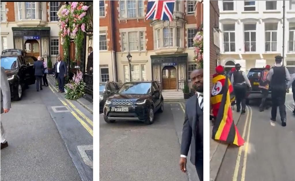 Video: Mbabazi leaves London hotel after NUP protests | Pulse Uganda