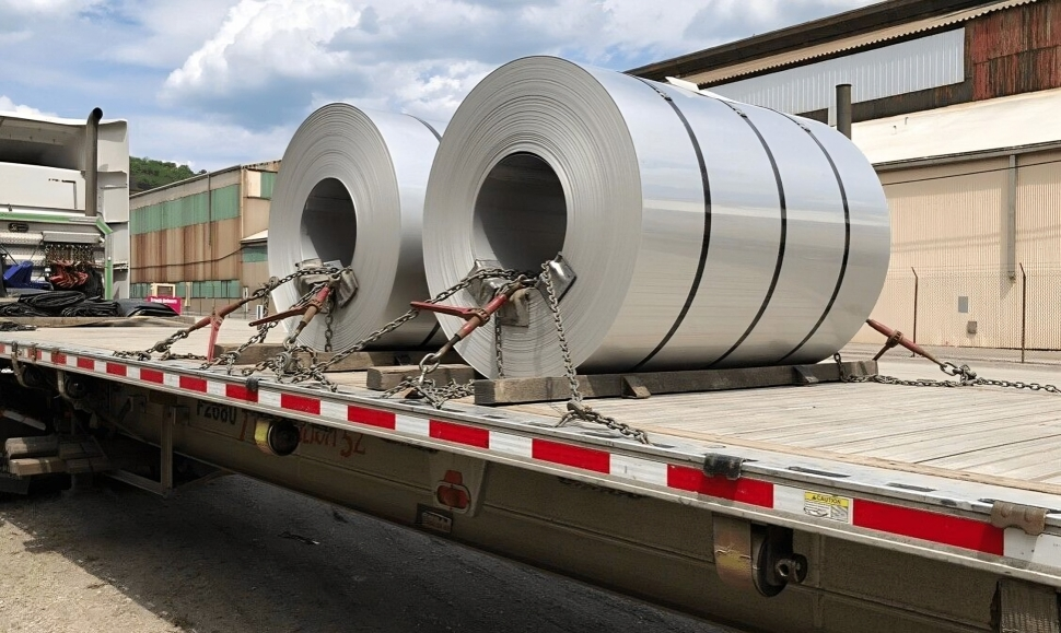 Science behind the transportation of 2 steel coils in large trailers ...