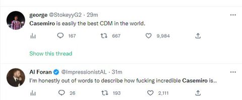 'Best CDM in the World' - Reactions as Manchester United fans laud ...